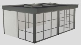 Hillhout plat dak premium overkapping 399x599cm Wit/Zwart ...